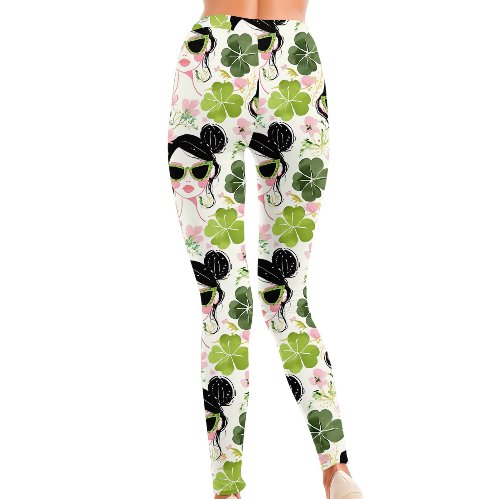 Holiday Yoga Leggings for Women - St. Patrick's Day Shamrock Design ...