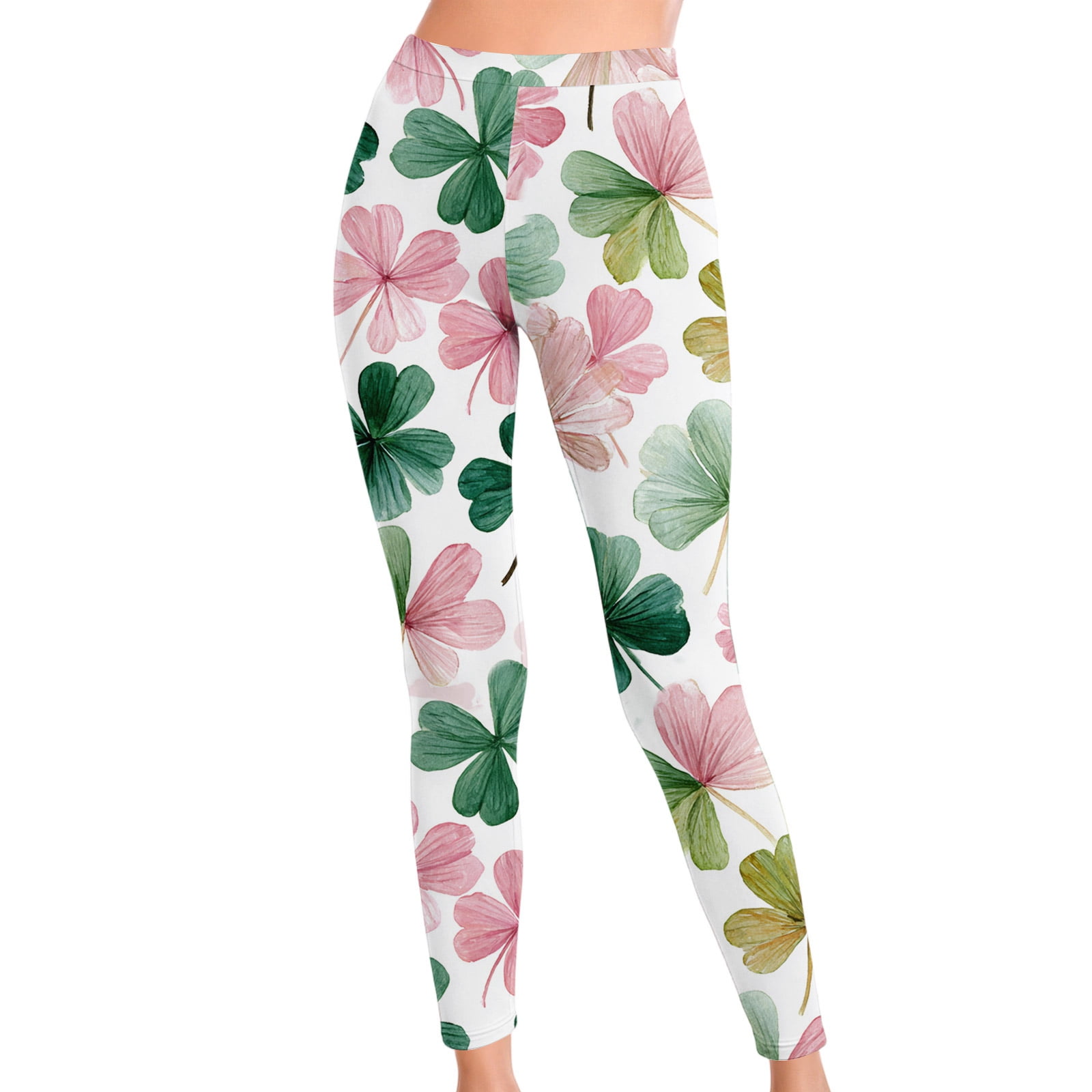 Holiday Yoga Leggings for Women - St. Patrick's Day Shamrock Design ...
