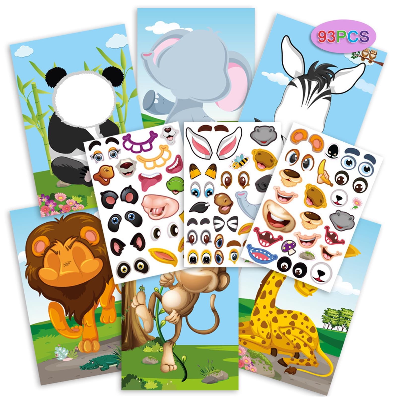 Holiday sales Lmueinov Animals Dinosaur Dressing Sticker Book DIY Face ...