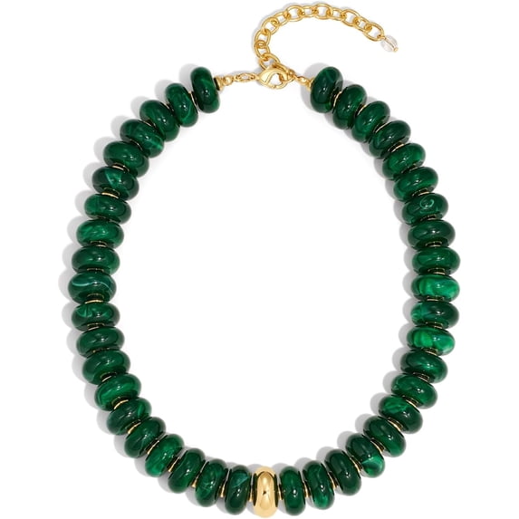 HolidayQbee Beaded Necklace for Women Chunky Beaded Turquoise Necklace ...