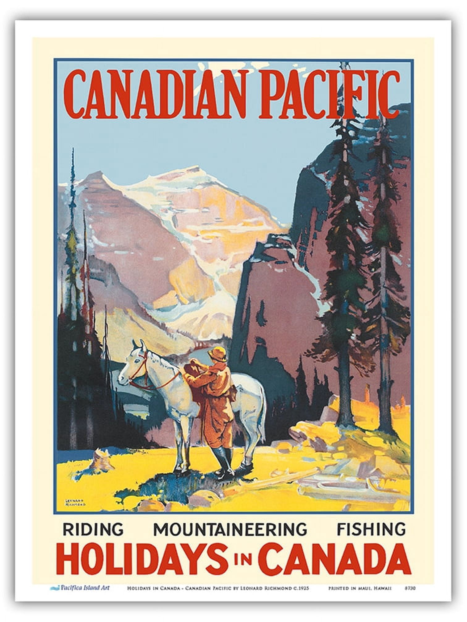 Holidays in Canada - Canadian Pacific - Vintage Railroad Travel Poster ...