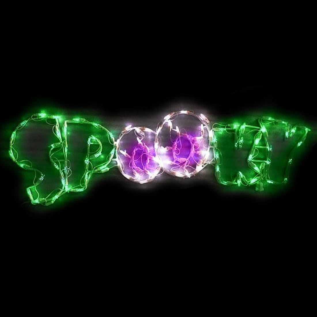HOLIDYNAMICS 44in Halloween LED Spooky Sign, Outdoor Lighted Decoration ...