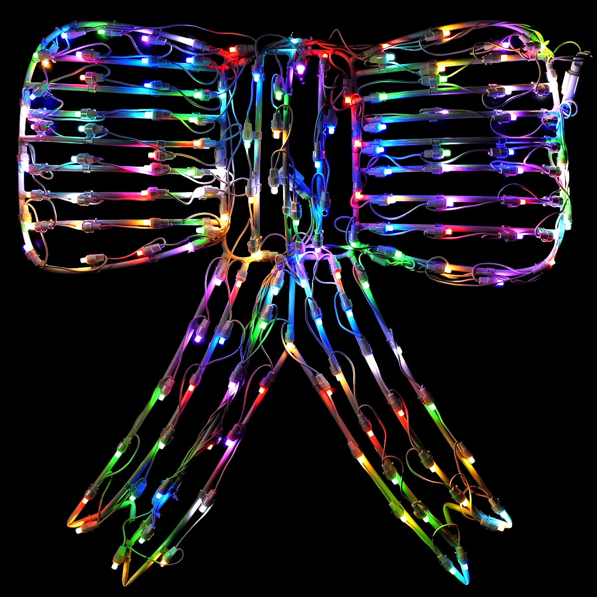 Holidynamics LED Color Changing RGB Outdoor Metal Frame 25in Bow ...