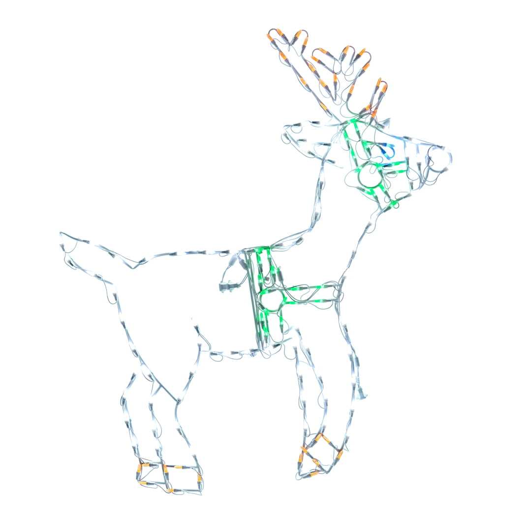 Holidynamics LED Outdoor 46 in Metal Frame Pure White Reindeer Standing ...