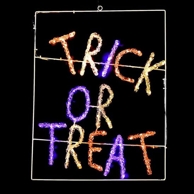 Holidynamics LED Outdoor Acrylic Coated 20in Trick or Treat Sign Halloween Display - Walmart.com