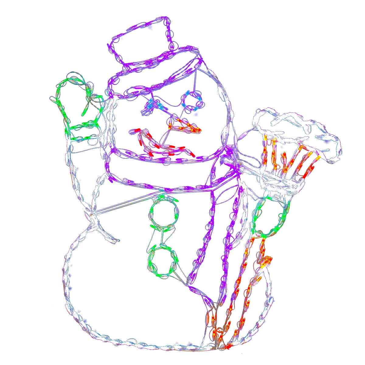 Holidynamics LED Outdoor Metal Frame 51in Snowman with Broom Christmas ...