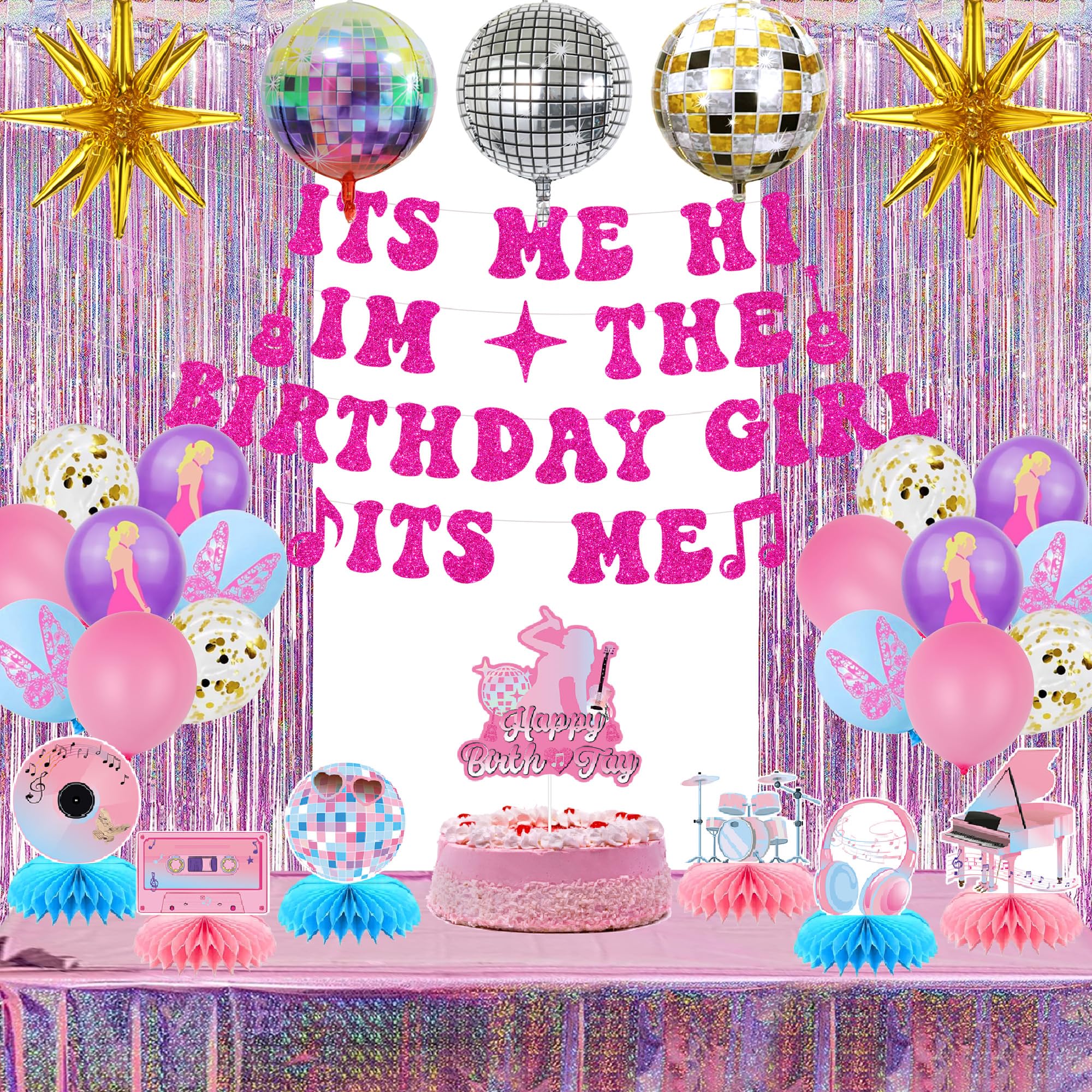 Holkcog Pink Its Me Hi Im The Birthday Its Me Banner Music Star Party ...