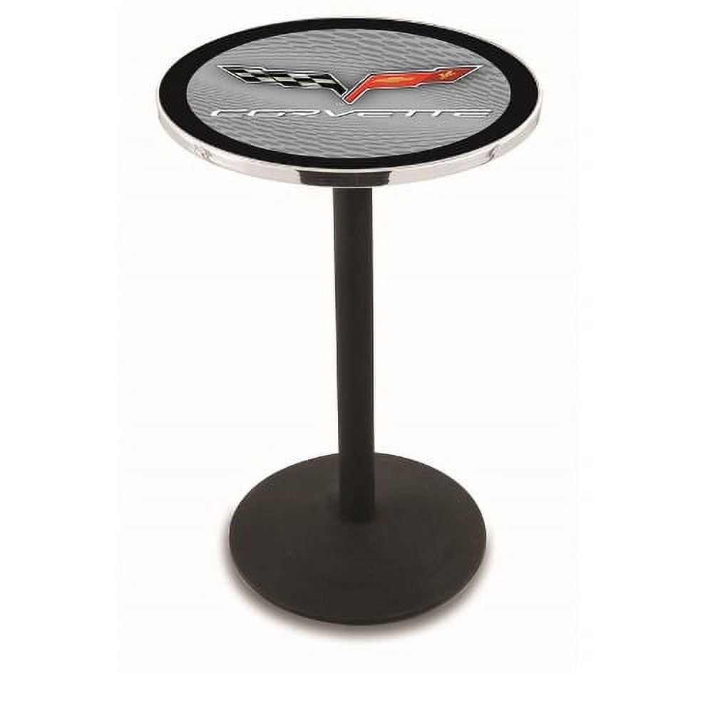Holland Bar Stool 42-Inch Corvette Black/Black/Silver Pub Table - L214 ...