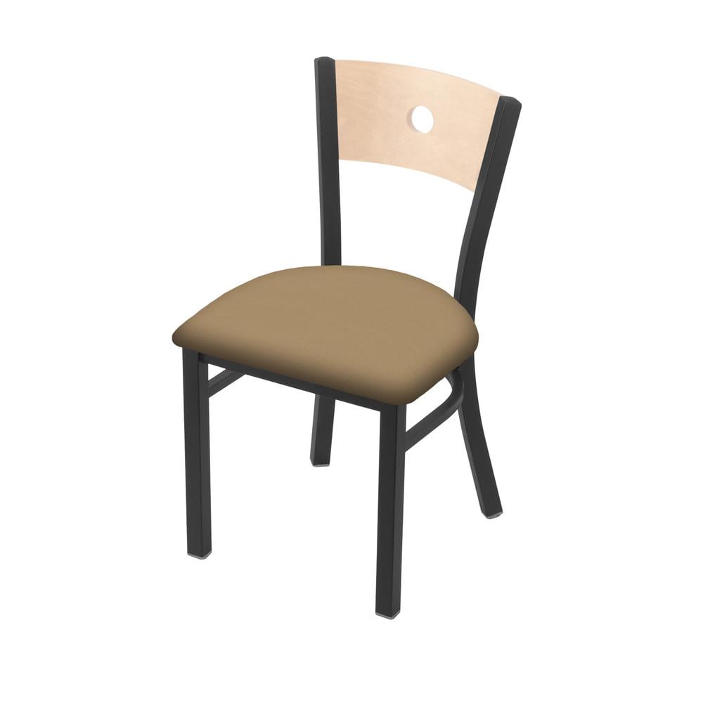 630 Voltaire 18" Chair with Pewter Finish, Natural Back, and Canter ...