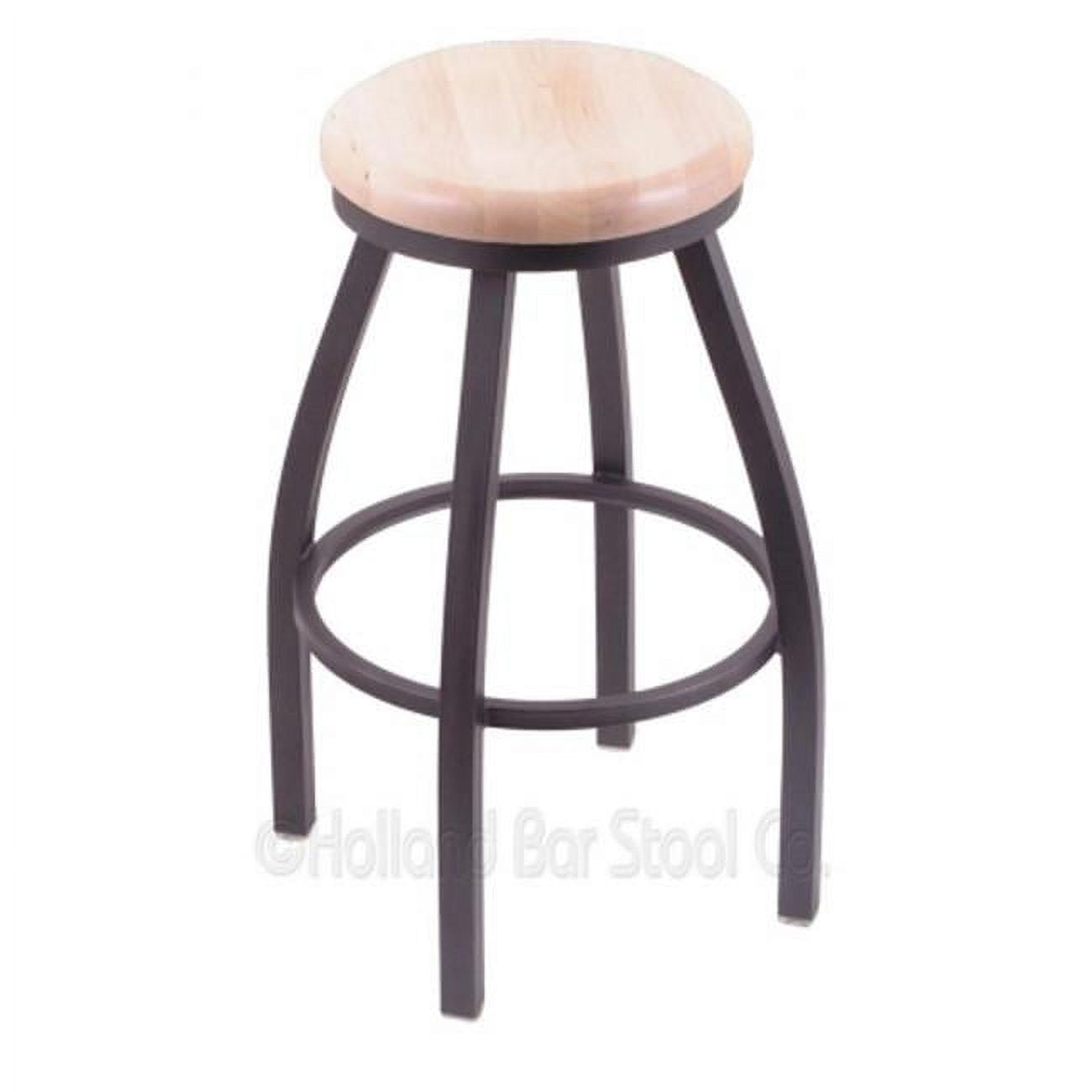 802 Misha 30" Swivel Bar Stool with Pewter Finish and Medium Maple Seat ...