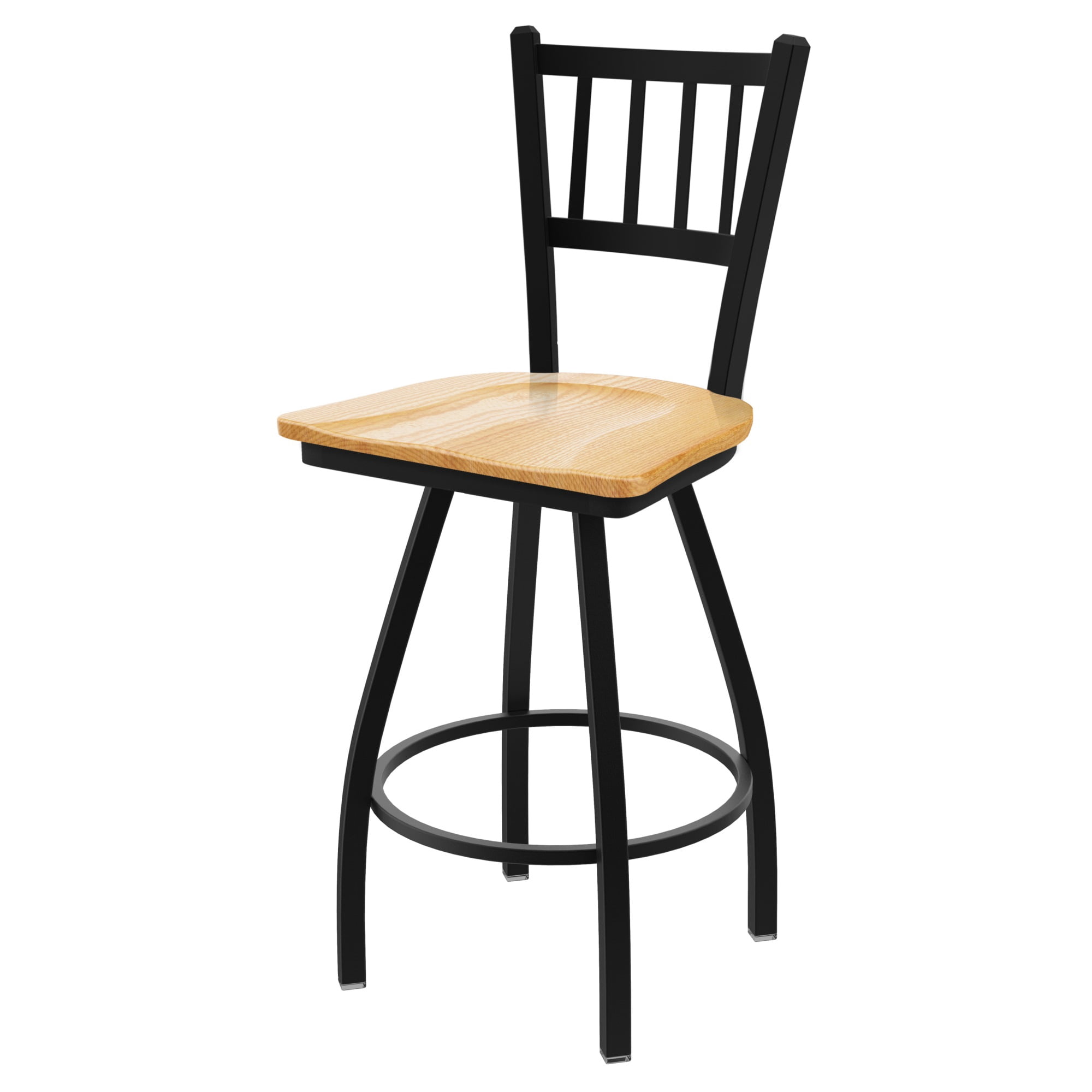 802 Misha 25" Swivel Counter Stool with Pewter Finish and Medium Oak ...