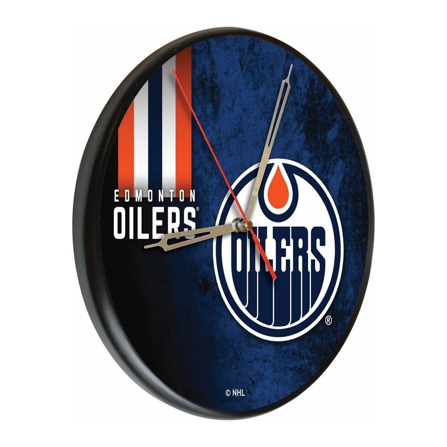 Edmonton Oilers 13" Solid Wood Clock - Walmart.com