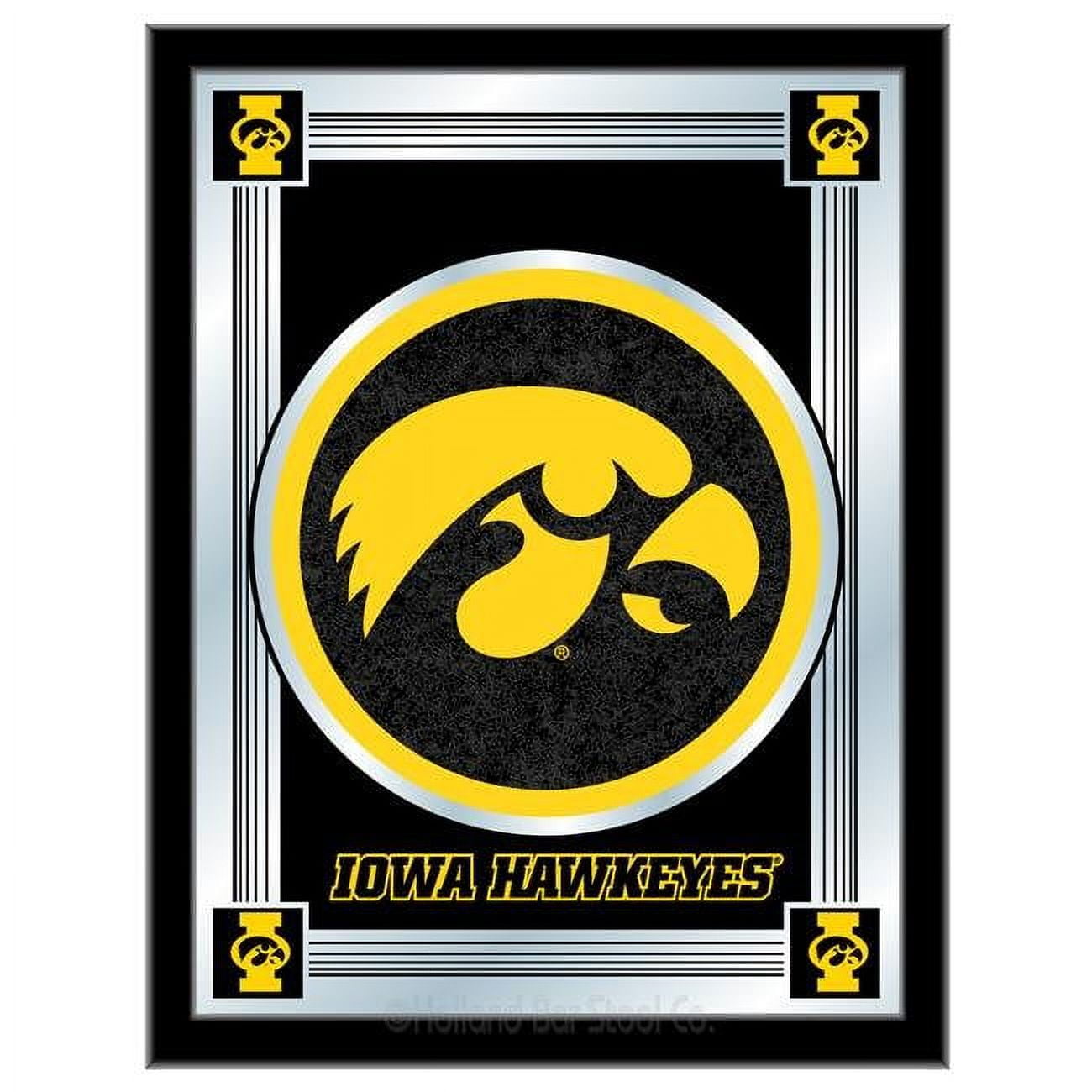 Holland Bar Stool Iowa 17 x 22 in. University Logo Mirror - Black ...