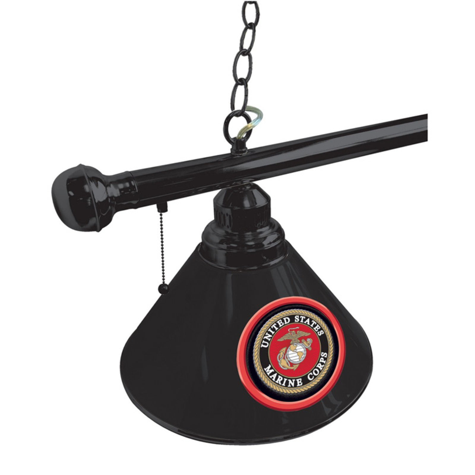 United States Marine Corps 3 Shade Billiard Light with Brass Fixture ...