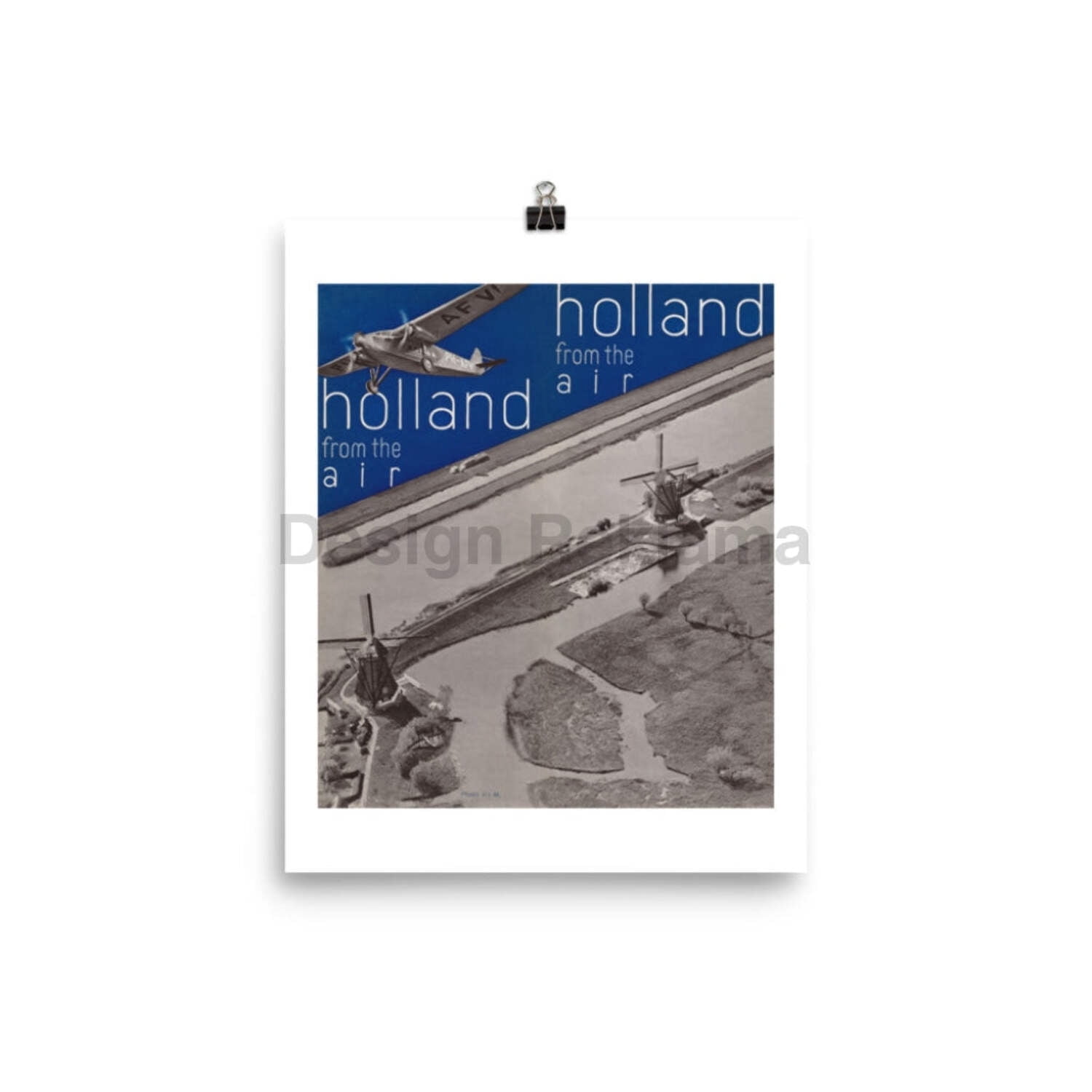 Holland From the Air, KLM Airlines 1934, Unframed Vintage Travel Poster ...
