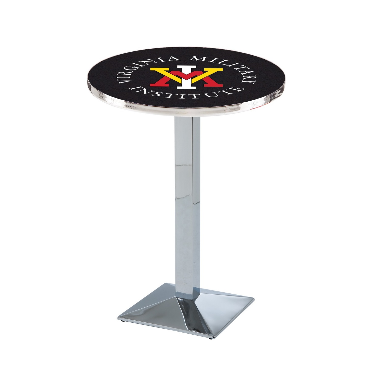 Holland L217 Virginia Military Institute 36x36" Pub Table - Chrome ...