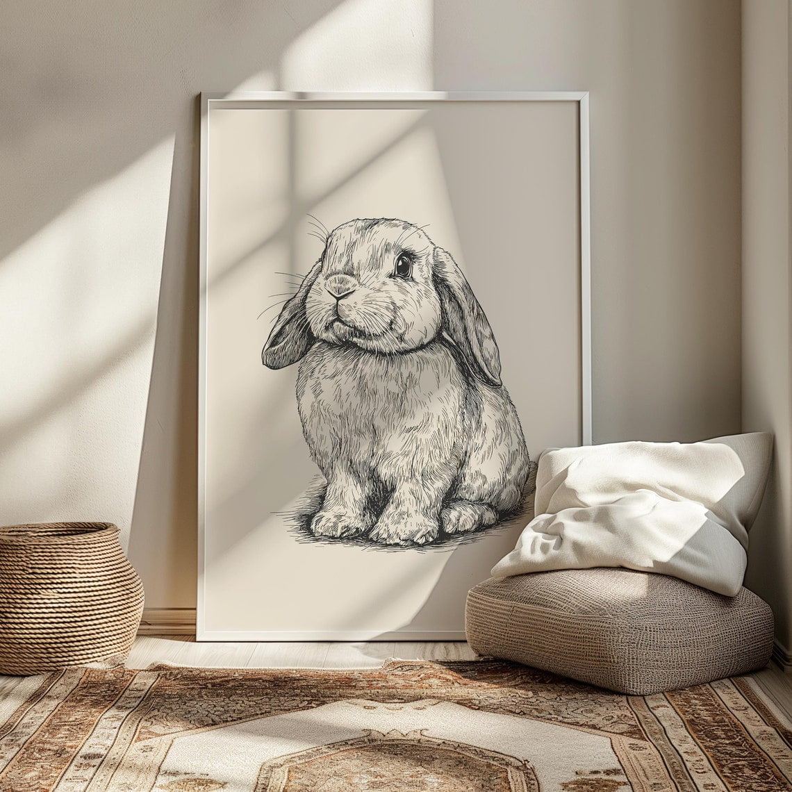 Holland Lop Nursery Print, Bunny Kids Room Poster, Animals Vintage ...