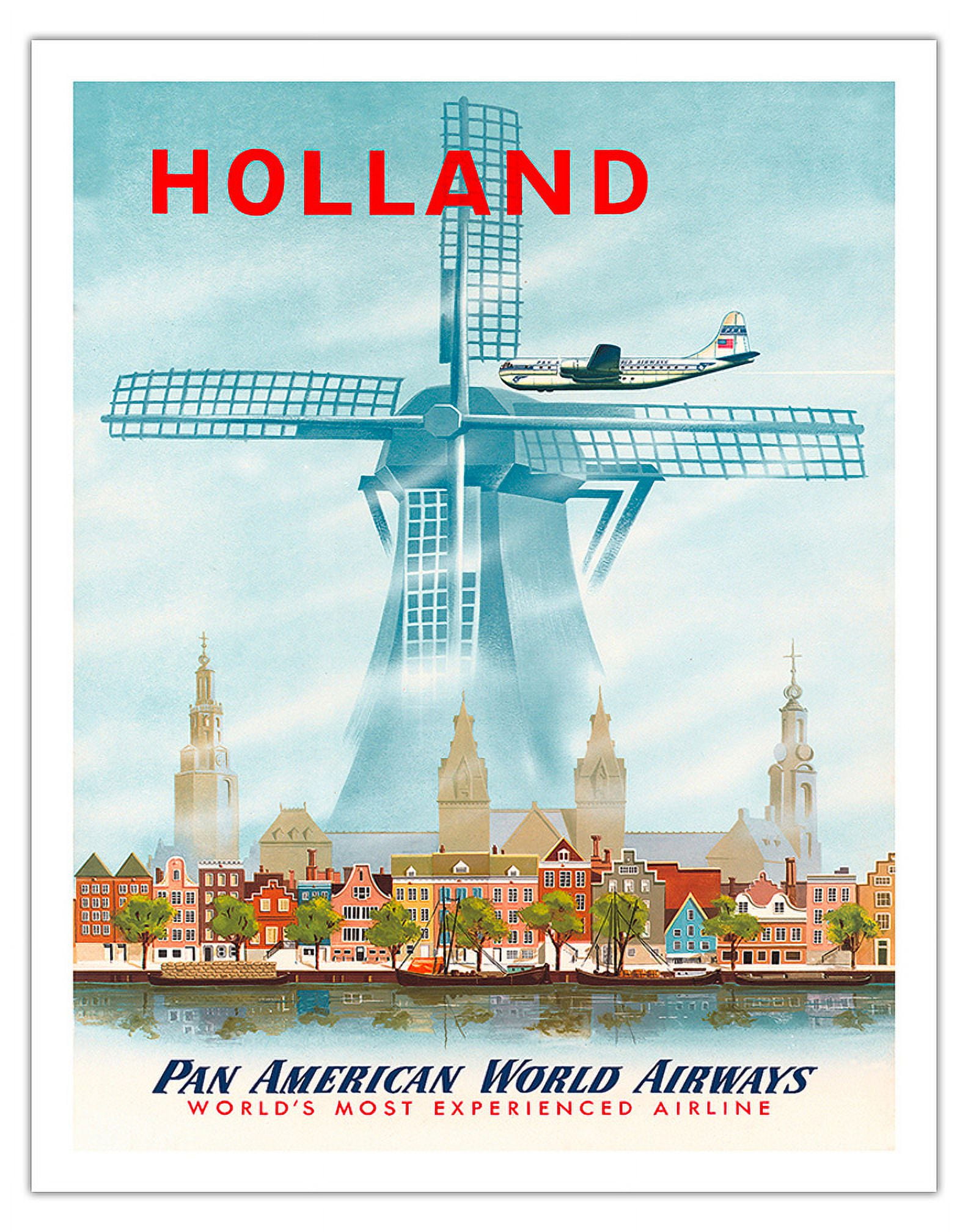 Holland - Netherlands Dutch Windmill - Pan American World Airways ...