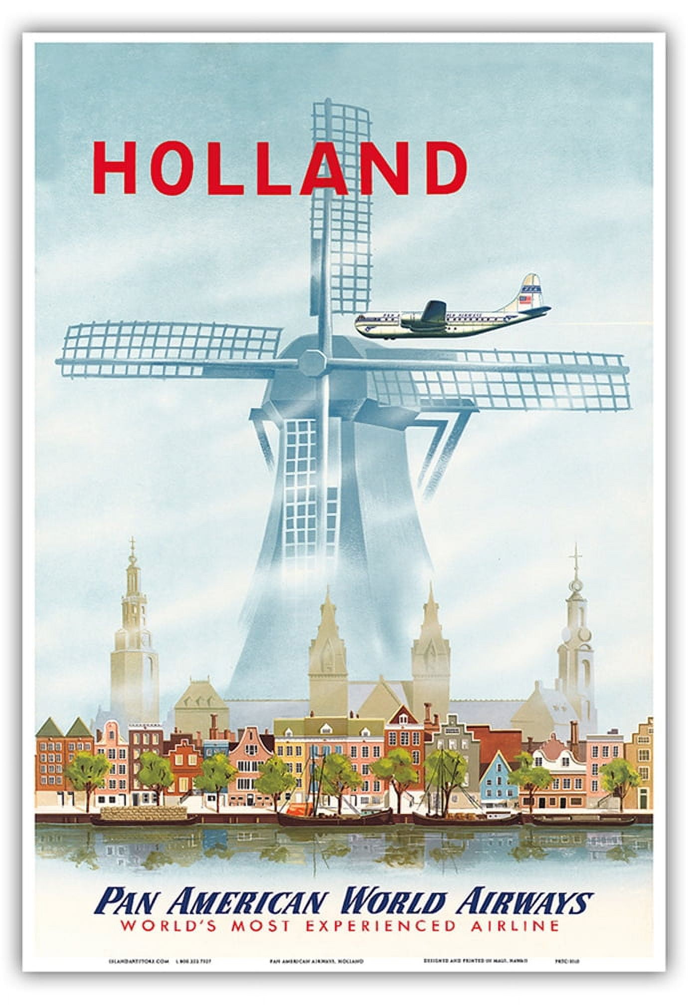 Holland - Netherlands Dutch Windmill - Pan American World Airways ...