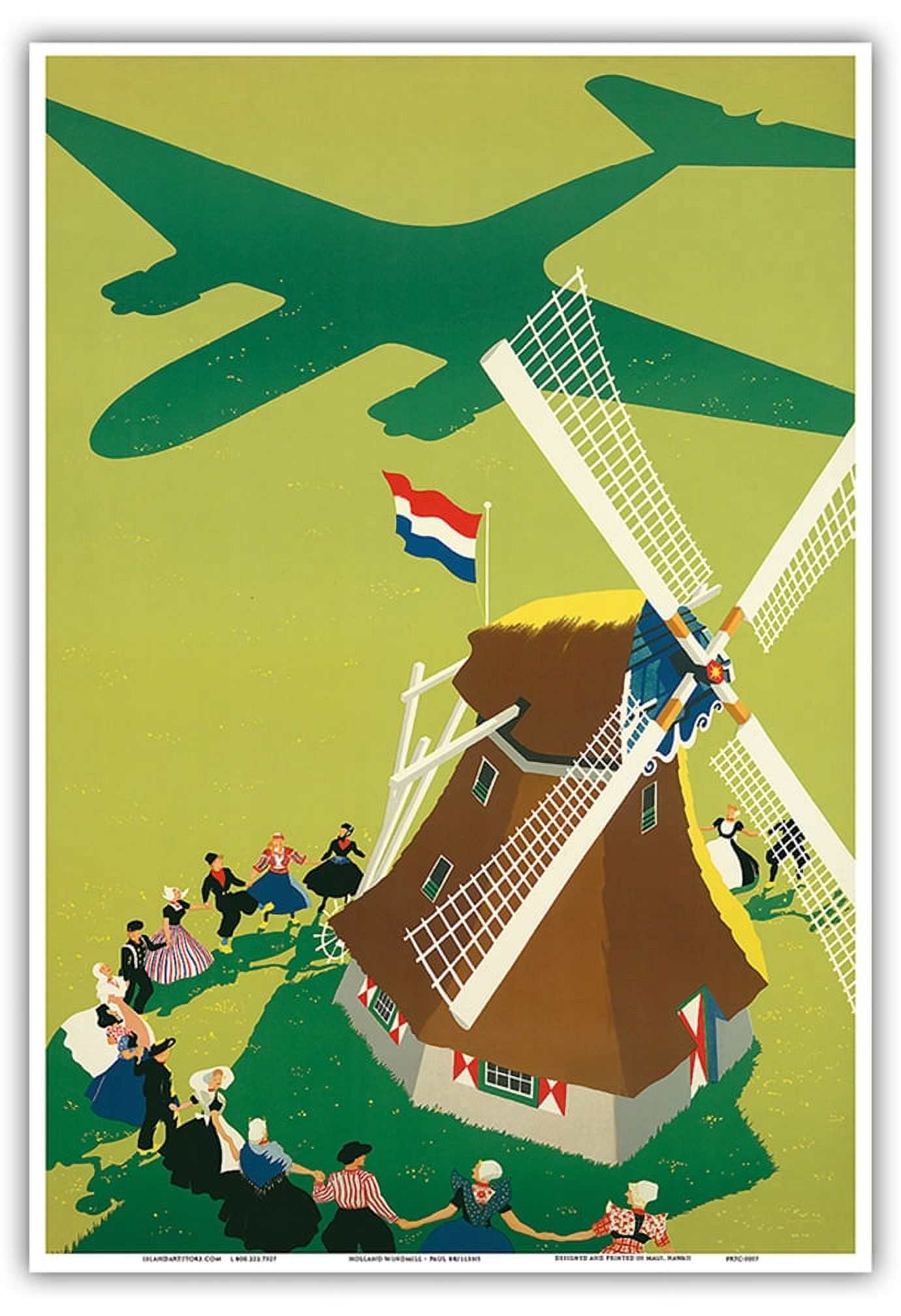 Holland - Royal Dutch Airlines KLM - Windmill - Vintage Airline Travel ...
