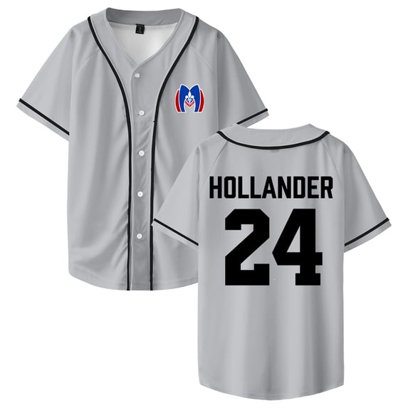 Hollander 24 Heated Rivalry Baseball Jersey Short Sleeve Button-up ...