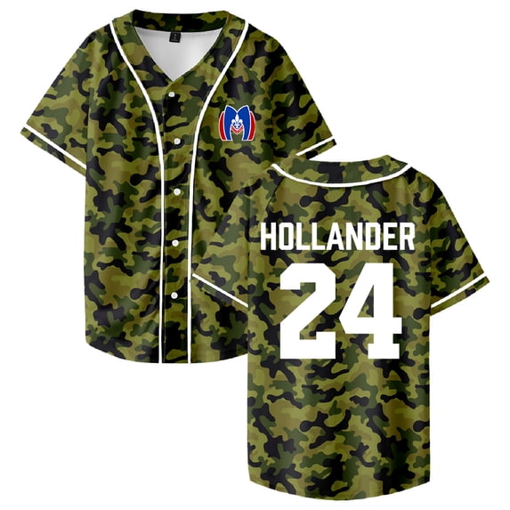 Hollander 24 Heated Rivalry Baseball Jersey Short Sleeve Button-up ...