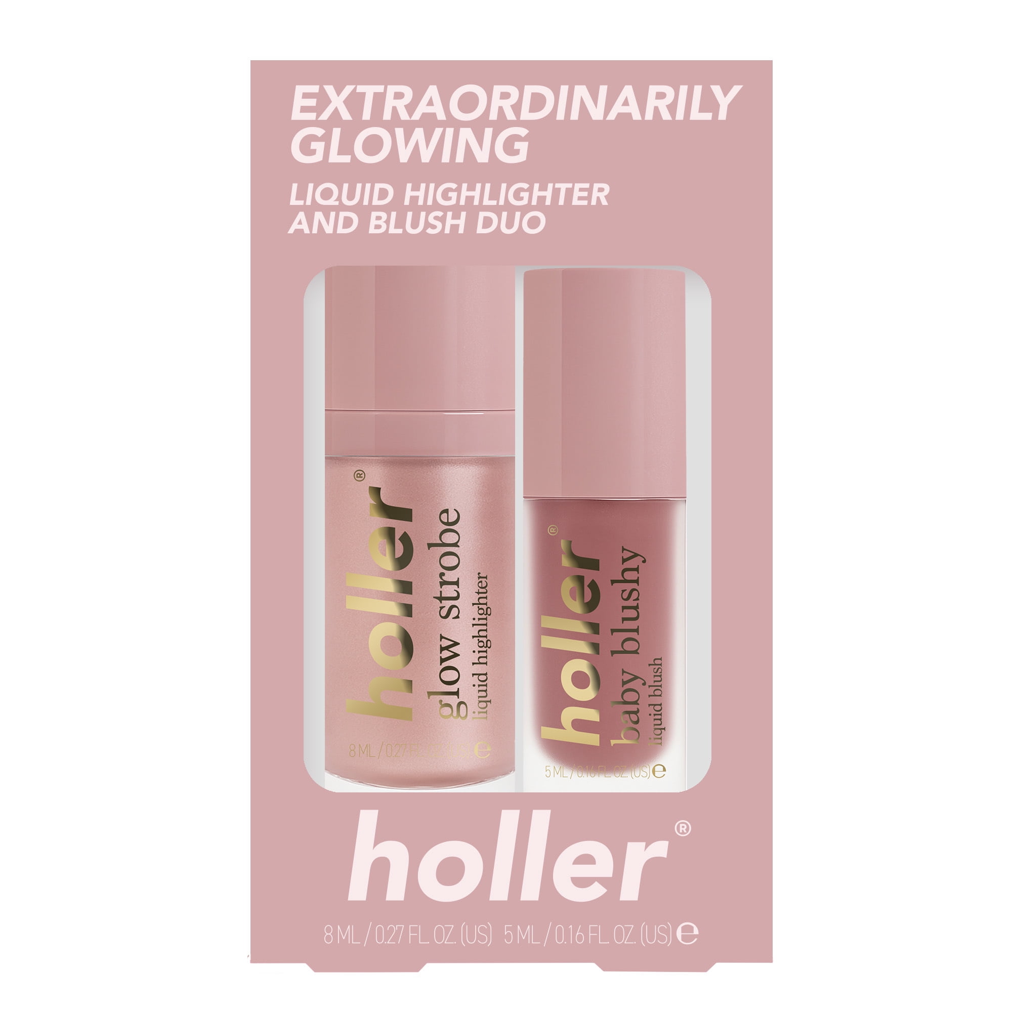 Holler Extraordinarily Glowing Liquid Highlighter and Blush Duo, 2 ...