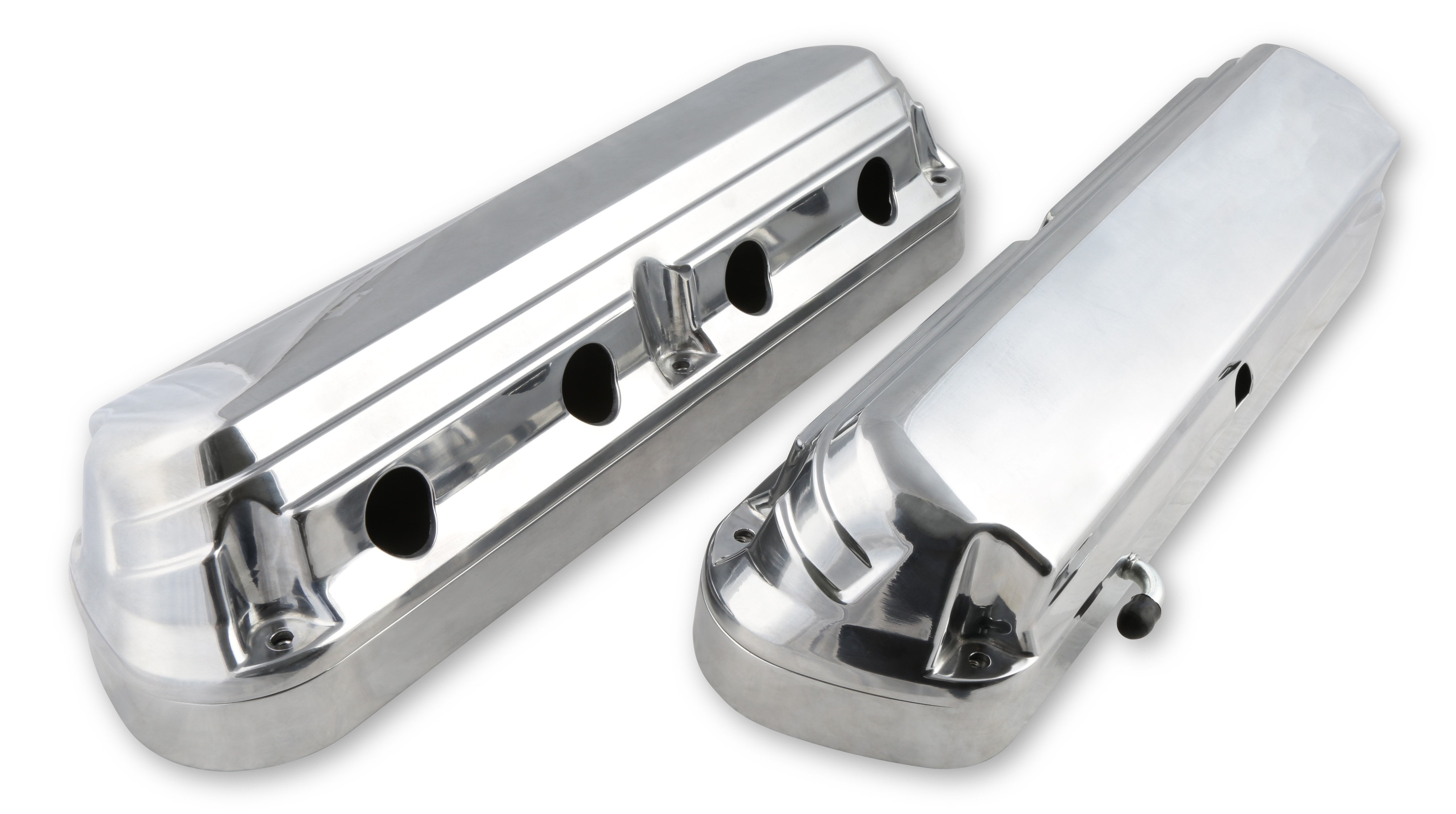 Holley 241-187 2-Piece LS Fox 5.0 Style Aluminum Valve Covers - Satin ...