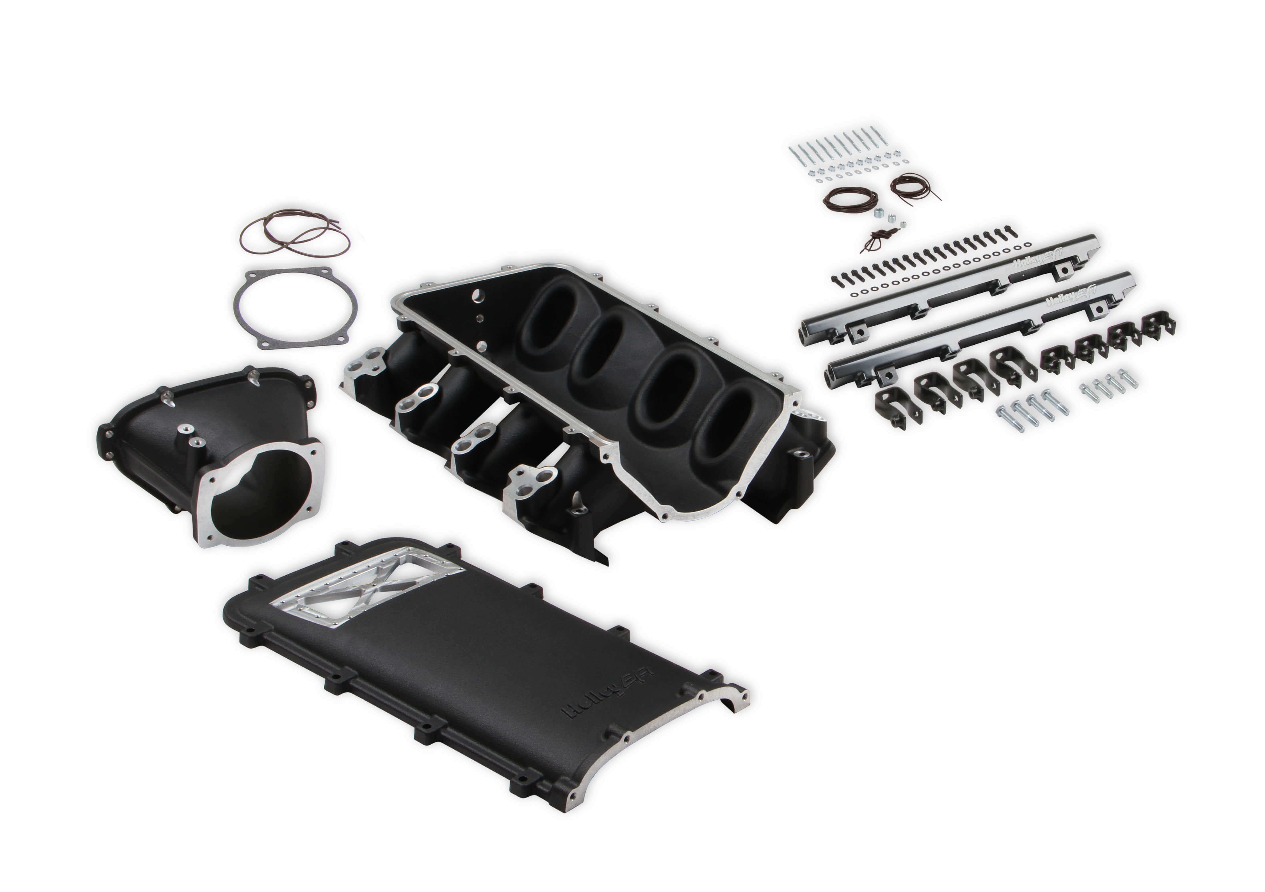 Holley 300-684BK Ultra Lo-Ram Manifold Kit with Burst Panel Dual ...