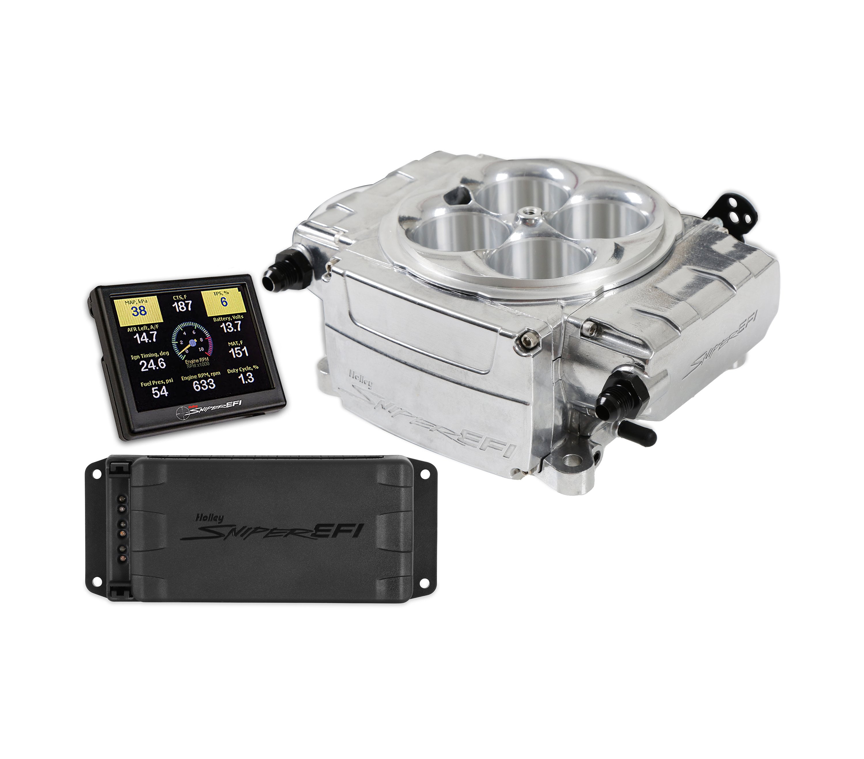 Holley Sniper EFI 550-510-3PX Sniper 2 EFI - Shiny - Base Kit - With ...