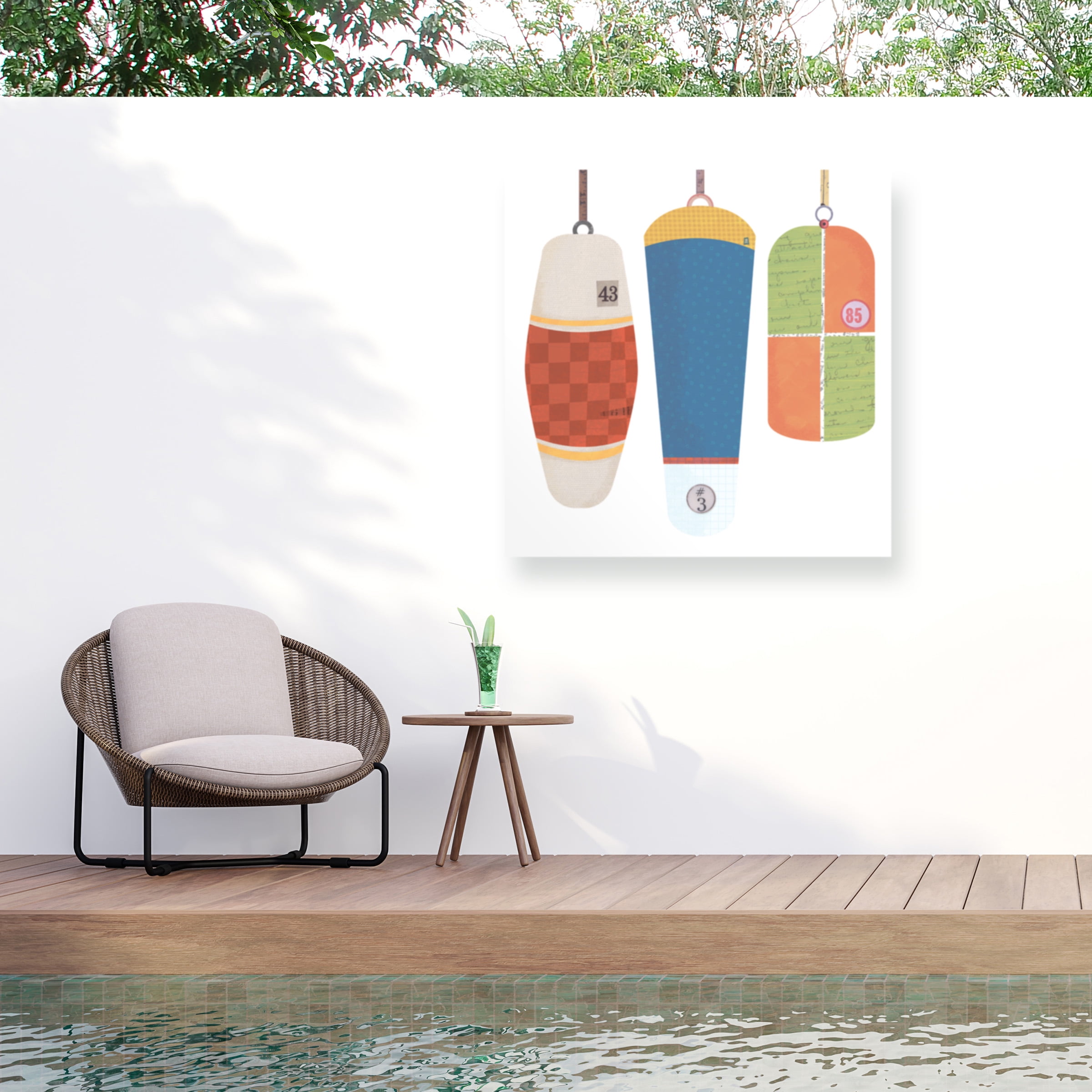 Holli Conger 'Coastal Collage icons 4' Outdoor Canvas - Walmart.com