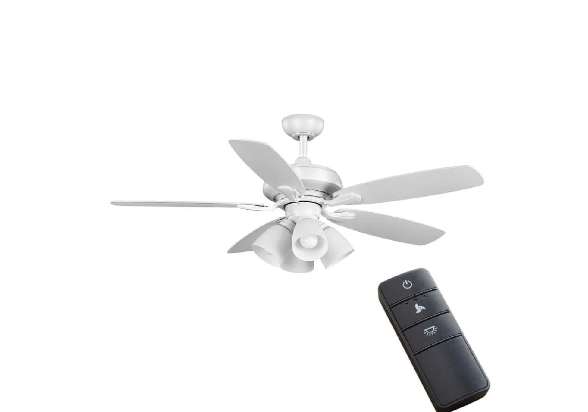 Hampton Bay Hollis 52" Indoor LED Ceiling Fan w/Light Kit and Remote ...