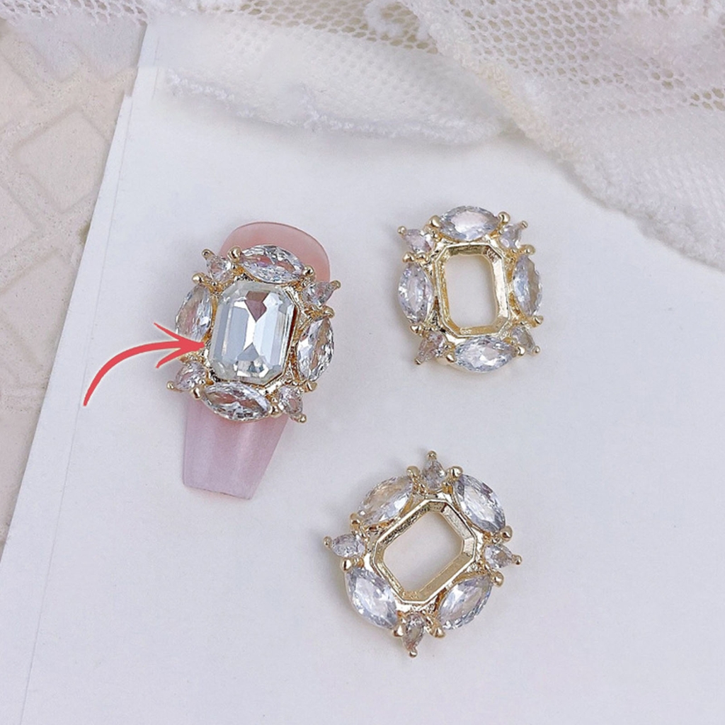 Hollow 3D Nails Art Rhinestones Shiny-Nail Diamonds Metal Nail Jewels ...