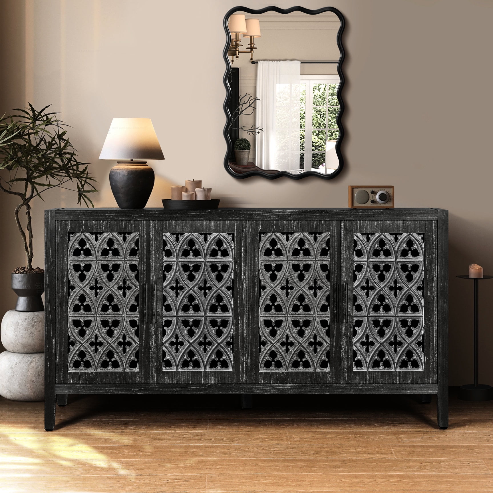 Antique Cabinet with Four Doors / TV Cabinet Alternative / High-Grade ...