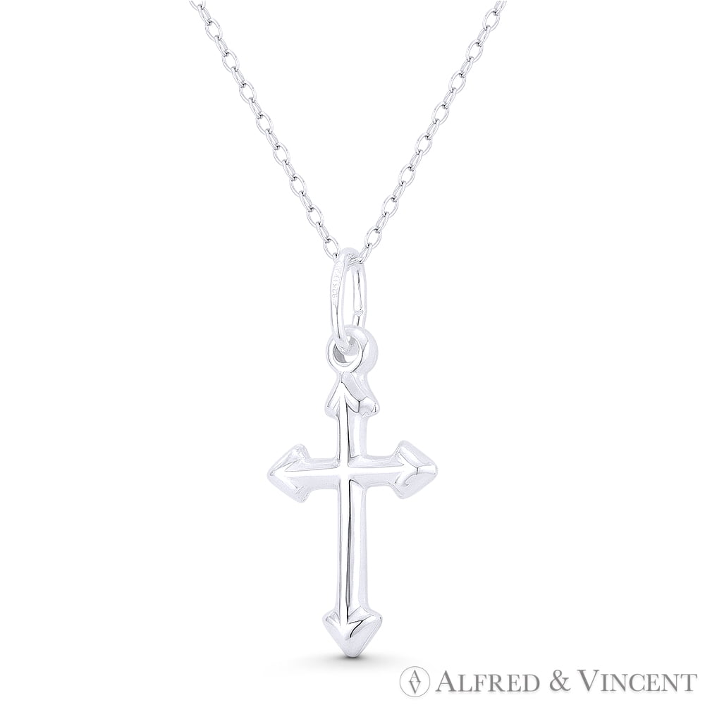 Hollow-Cast Latin Crucifix Christian Catholic Cross Pendant & Chain ...