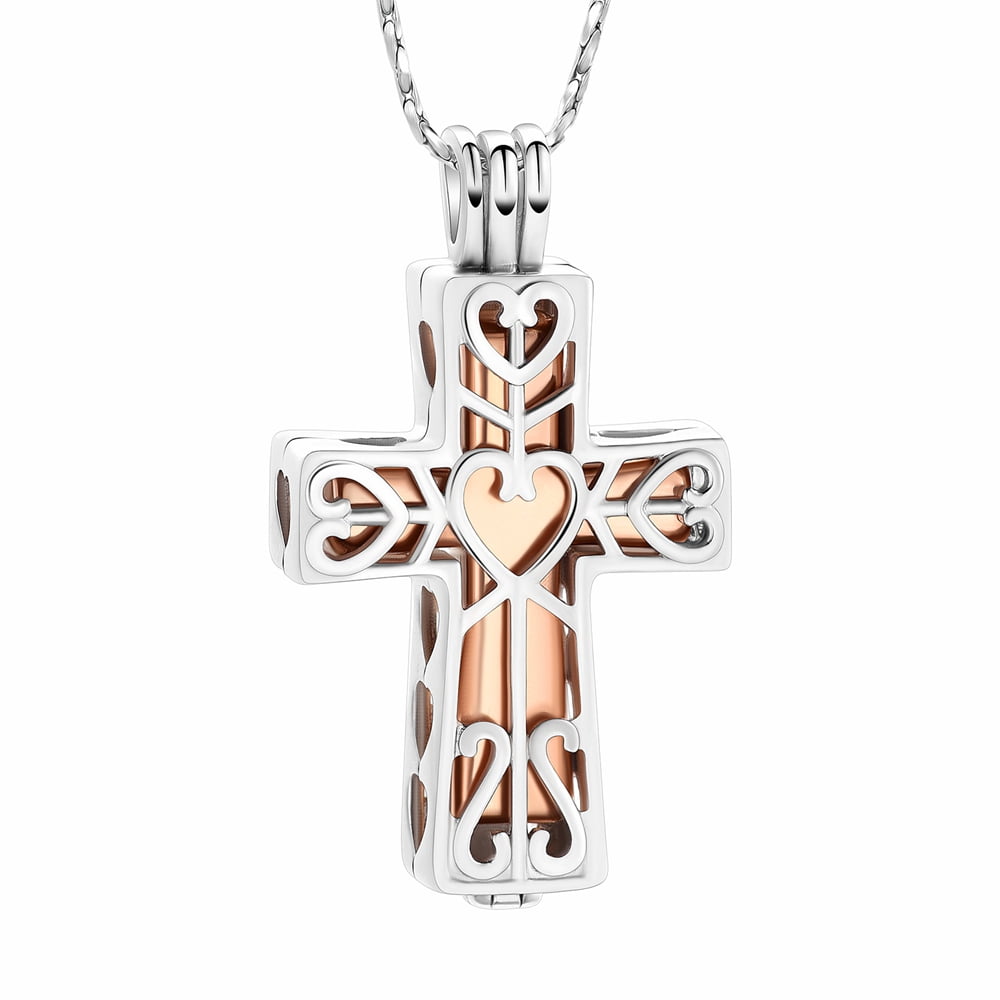 Hollow Cross Cremation Jewelry for Ashes Urn Necklace Lockets for Human ...