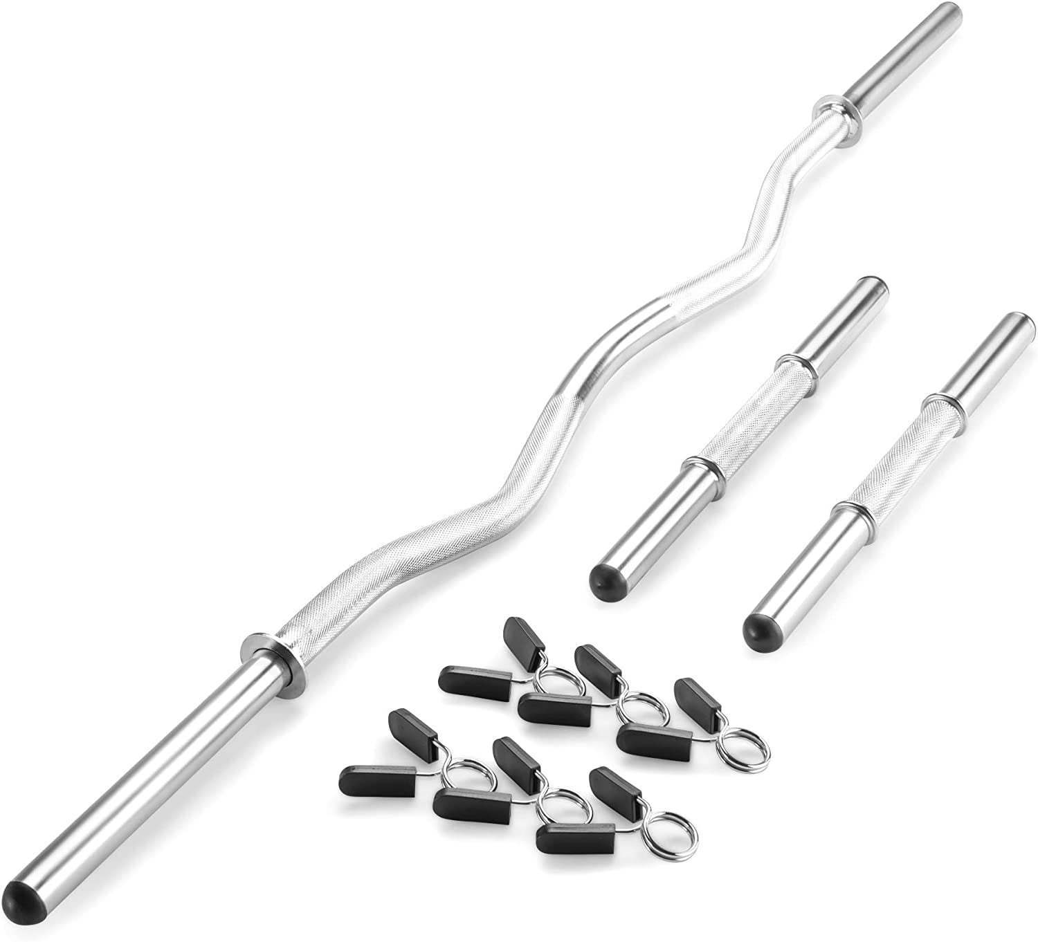 Hollow Curl Bar and Dumbbell Handle Set with Spring Collars - Walmart.com