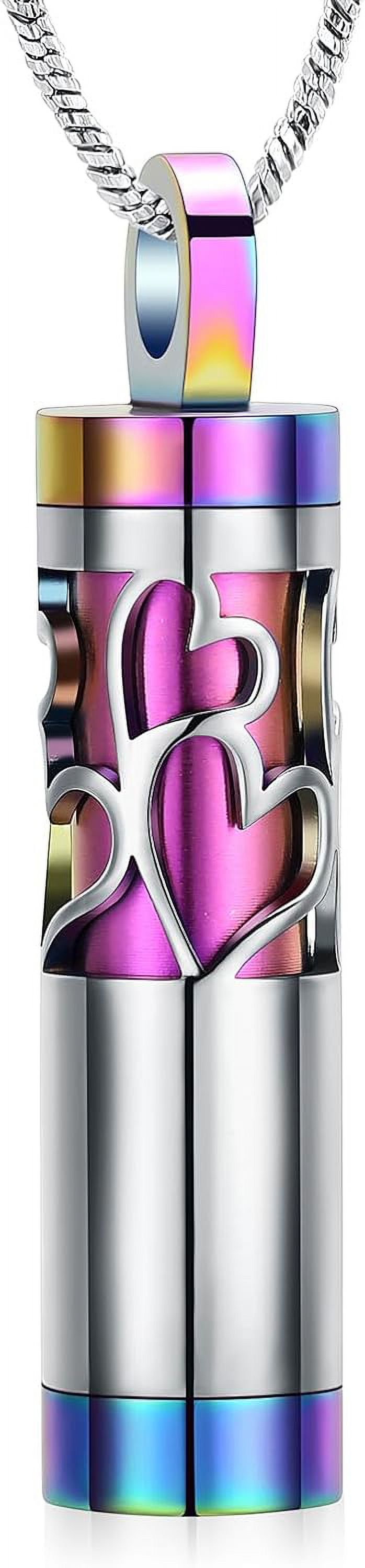 Only Love Cylinder Memorial Cremation Jewelry Urn Ashes Holder Necklace ...