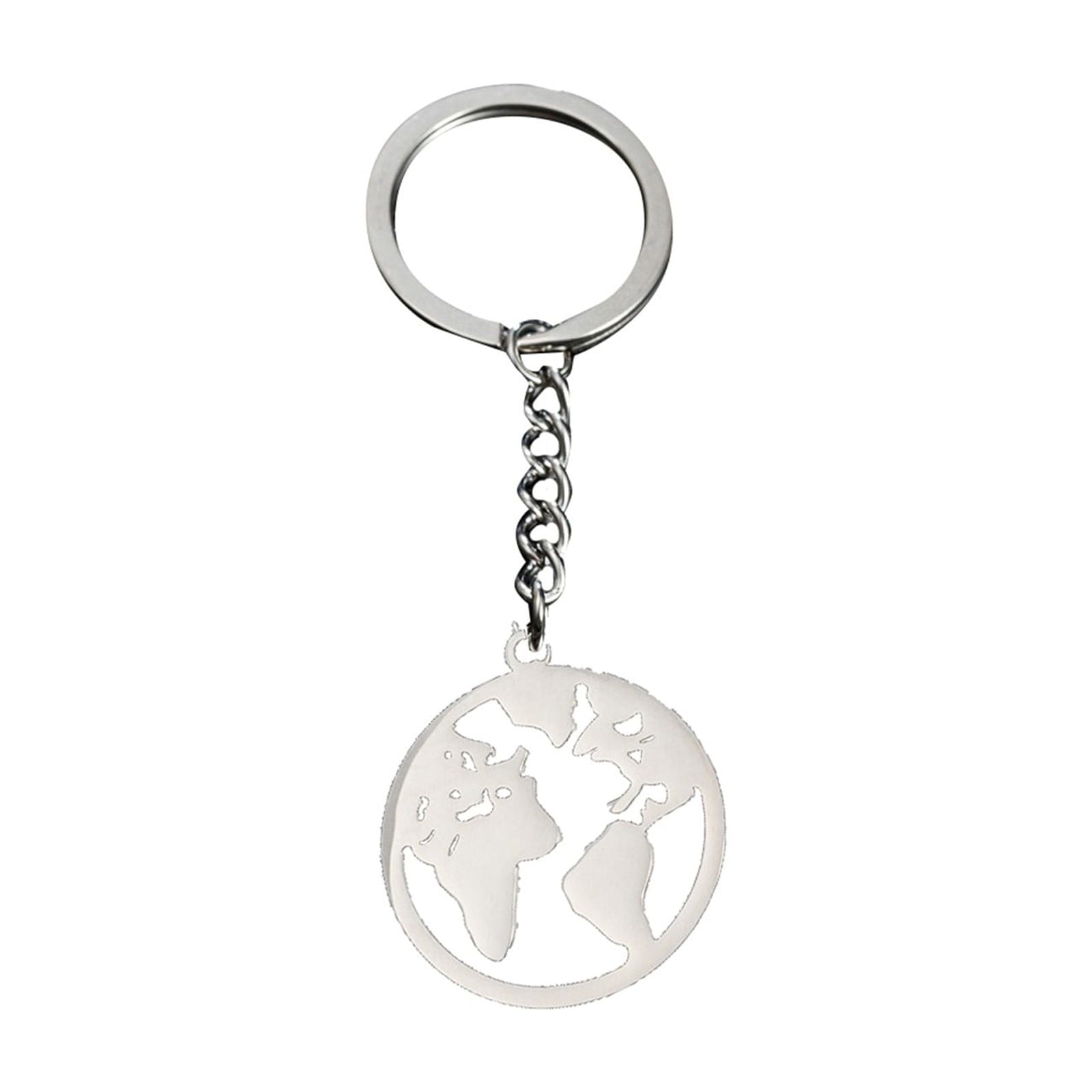 Hollow Earth Keychain World Map Travel Souvenir Stainless Steel ...