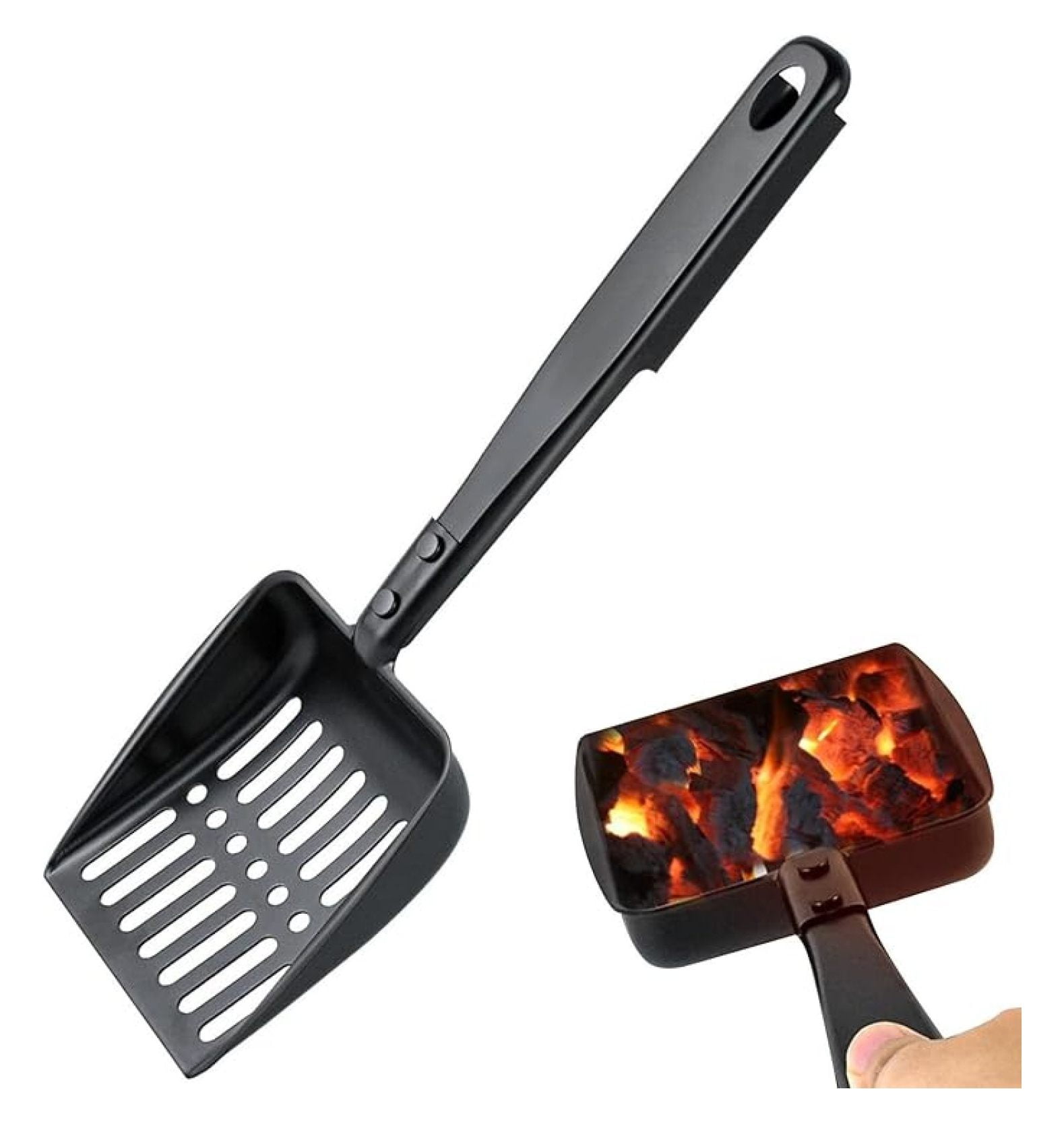 Hollow Out Fireplace Sifter - Metal Black Coal Shovel, Fireplace Shovel ...
