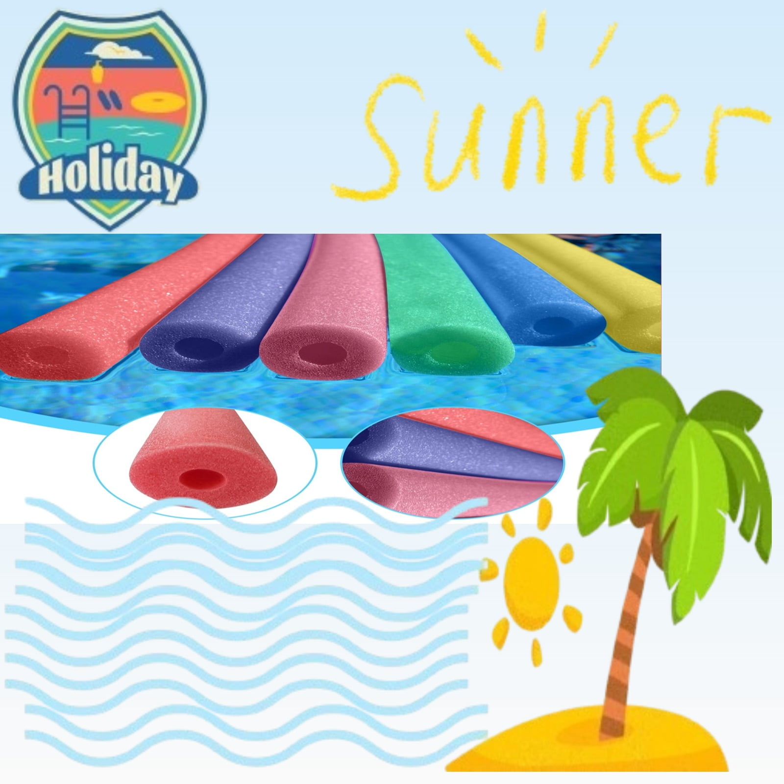 Hollow Floating Pool Noodles Foam Tube - Pool Noodles for Adults ...
