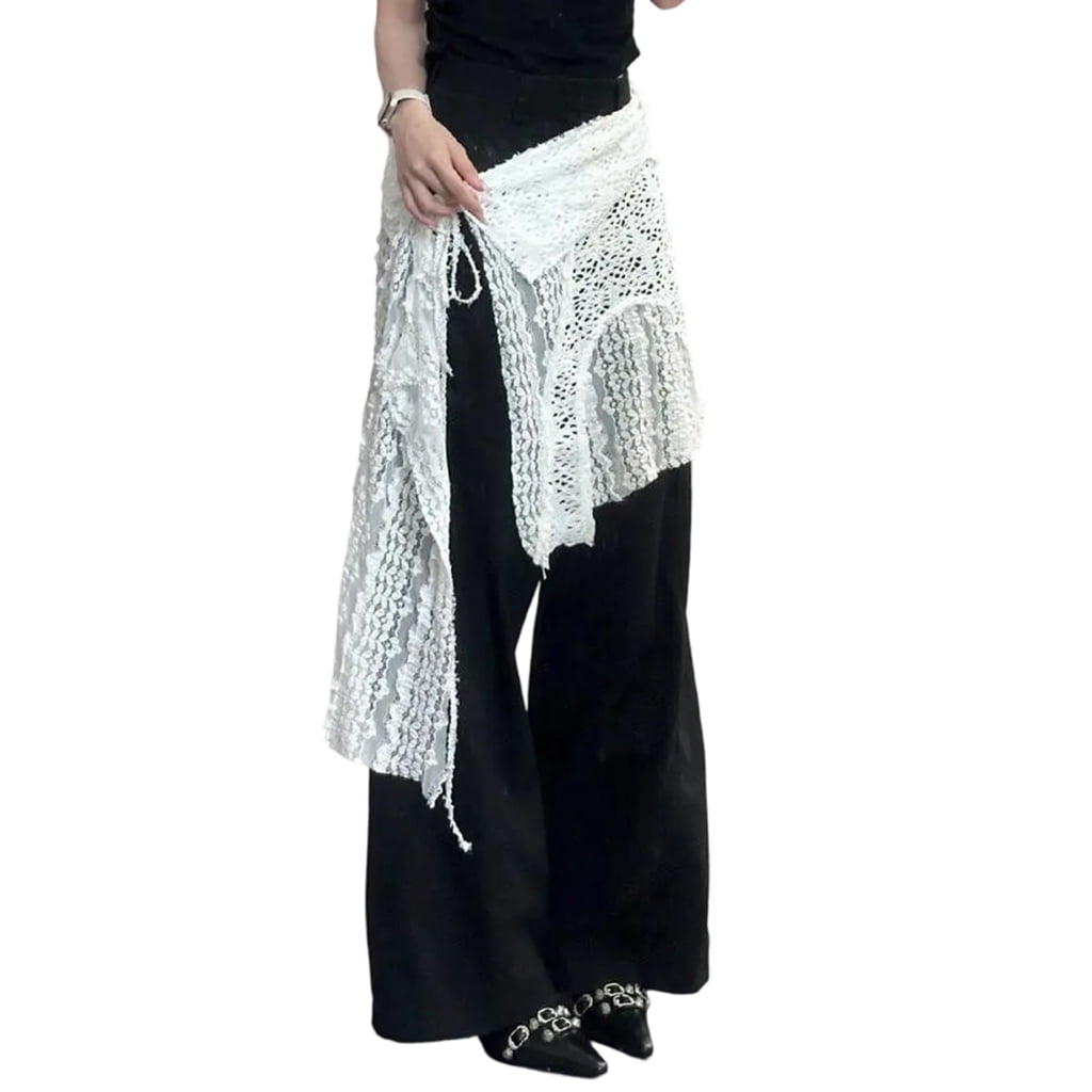 Hollow Jacquard Floral Lace Half Skirt for Women Aesthetic Irregular ...