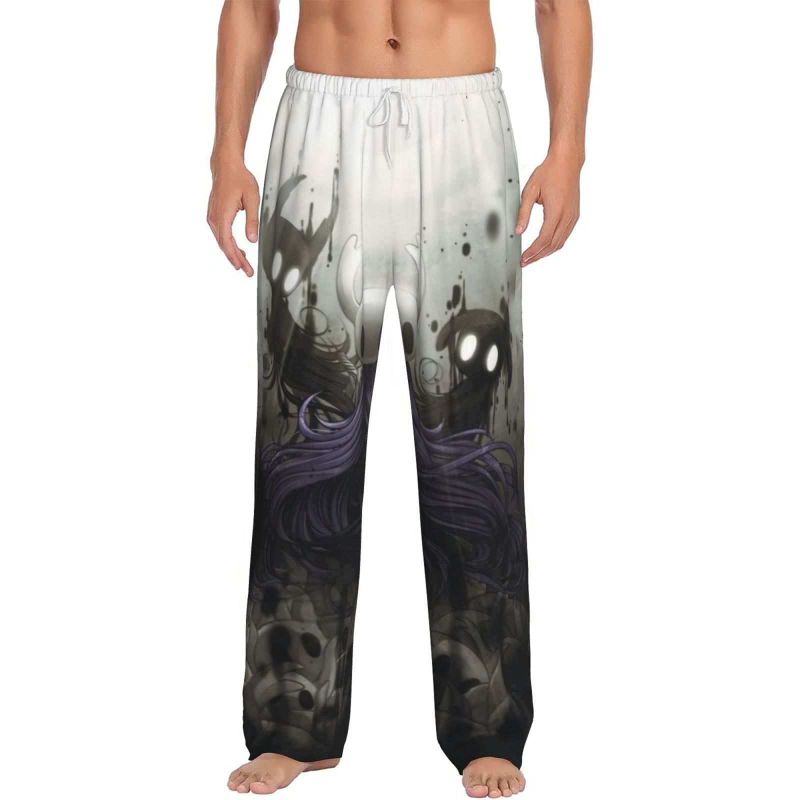 Hollow Knight Anime Cartoon All-Over Print Men'S Black Pajama Pants ...