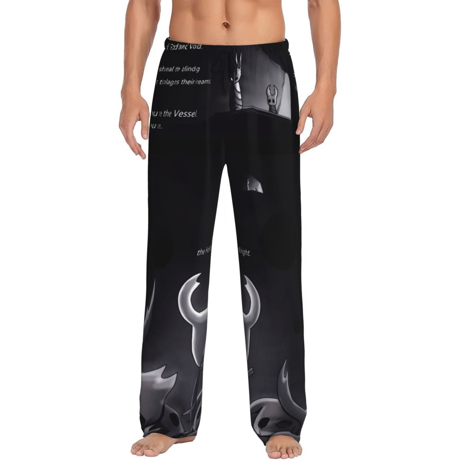Hollow Knight Anime Cartoon All-Over Print Men'S Black Pajama Pants ...