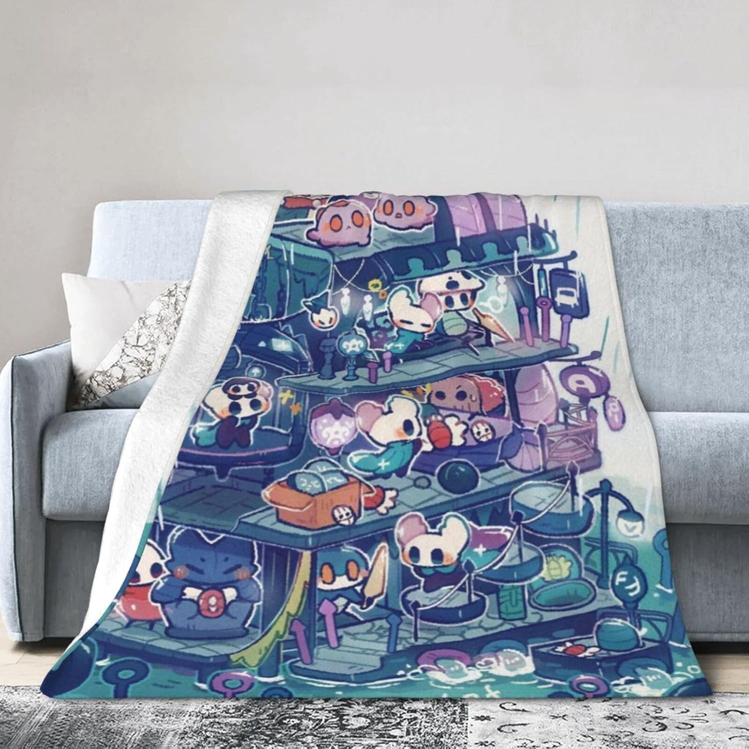 Hollow Knight Blanket for Couch Sofa Fluffy Microfiber Fleece Throw ...