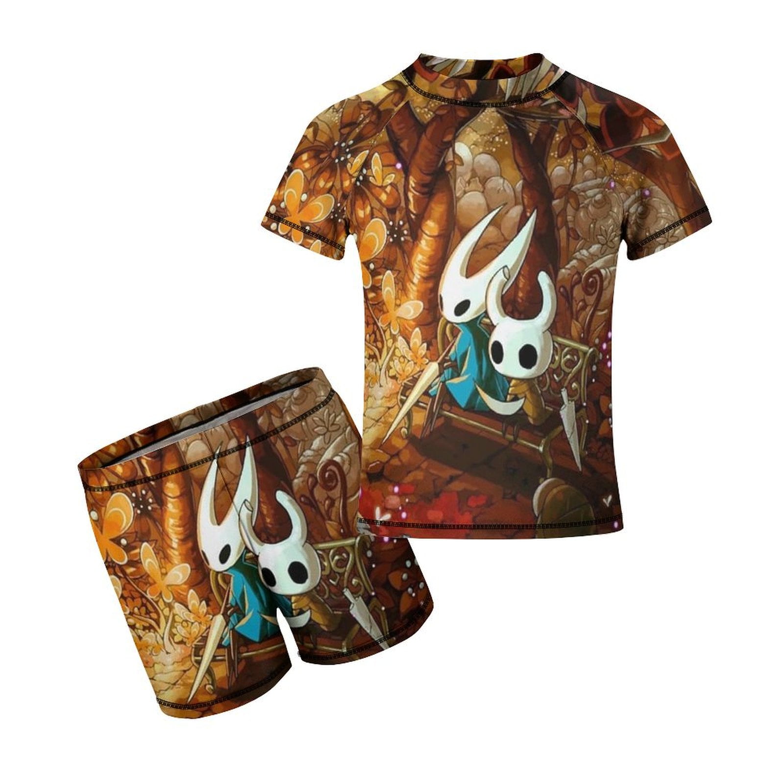 Hollow Knight Boys Two Piece Swimsuit Kids Swimwear Set Short Sleeve ...