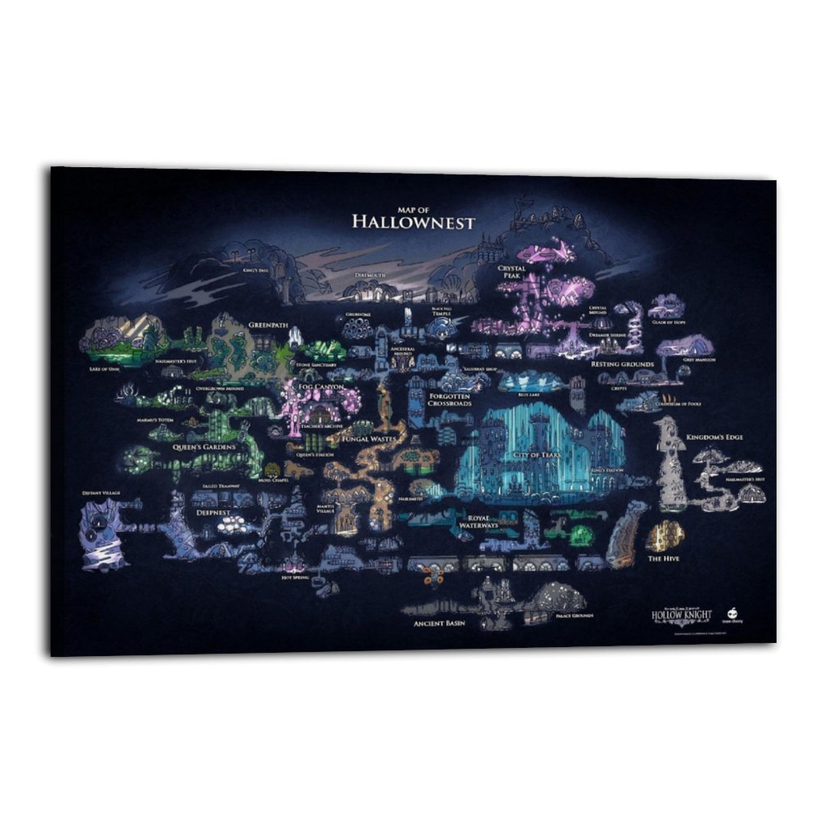 Hollow Knight Map The Game Posters for Bedroom Living Room Bathroom ...