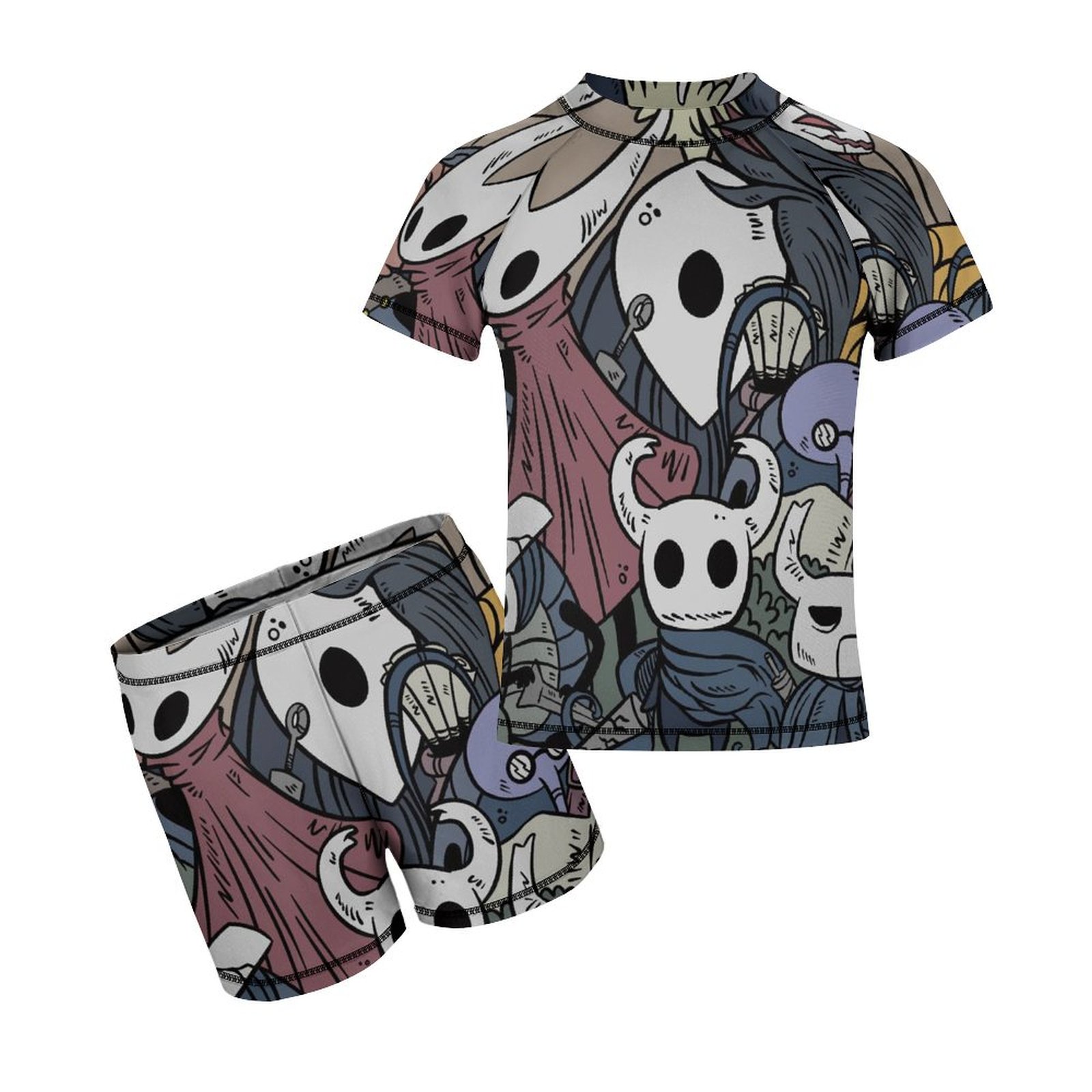 Hollow Knight Poster Boy's Swimsuit Short Sleeve T Shirt Swim Trunks ...
