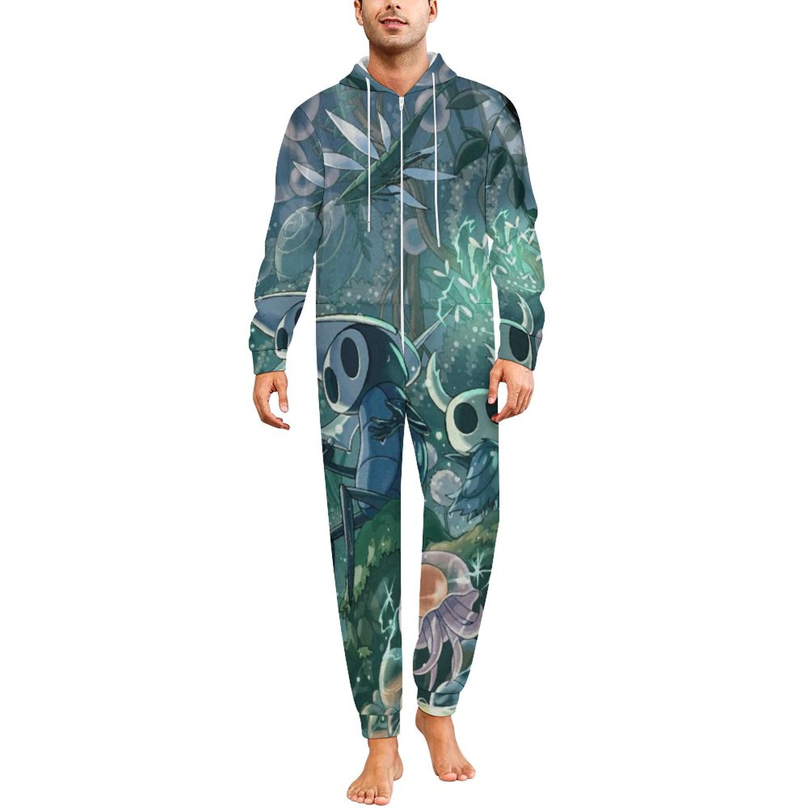 Hollow Knight Women Men Pajamas Zipper Onesie Jumpsuit Hooded One Piece ...
