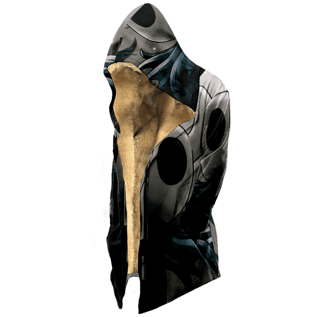Hollow Knight Zipper Hooded Jacket Fashion Thick Zipper Coat Unique Zip ...